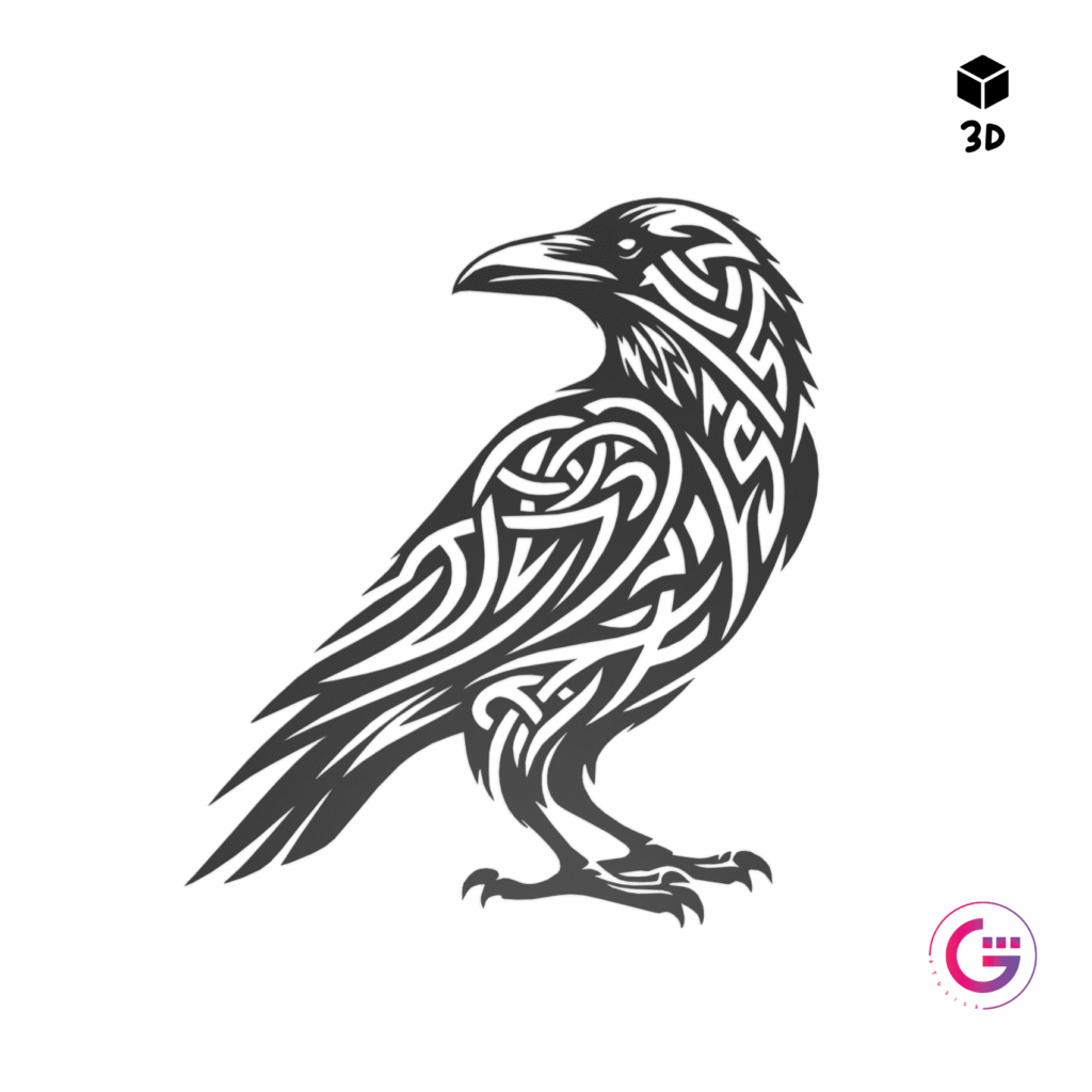 🦅 Raven Wall Art – Bold, Minimal & 3D Printed - Graphtics Store