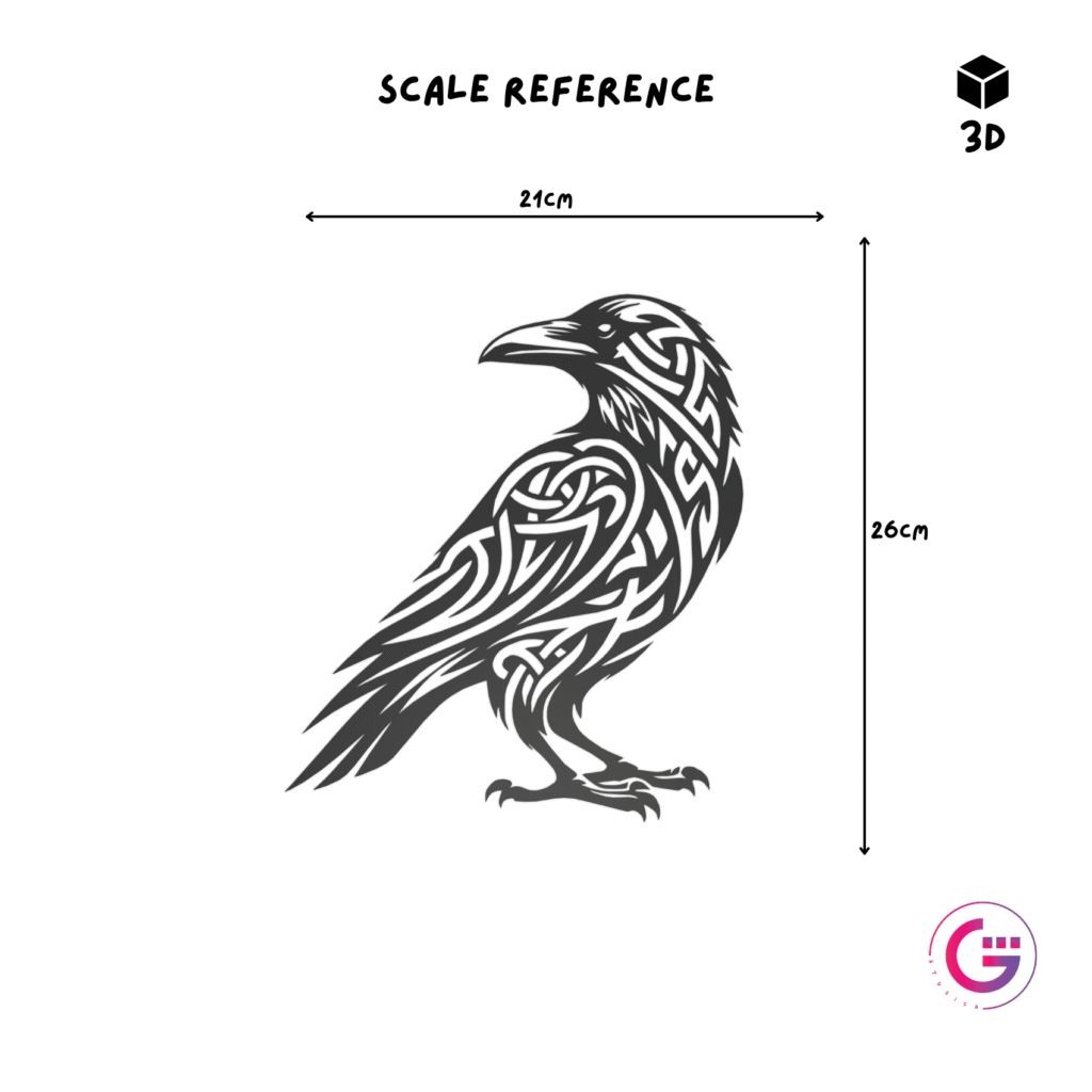 🦅 Raven Wall Art – Bold, Minimal & 3D Printed - Graphtics Store